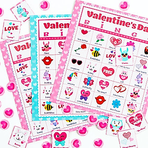 JOYIN 36 Players Valentines Day Bingo Cards (5x5) for Kids School Classroom Exchange Gift Rewards, Valentine’s Fun Party Games, Indoor Family Activities