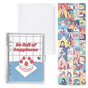 Monolike A5 FALL IN NEWTRO Ver.2 Diary Set, Be full of happiness - Academic Planner Weekly & Monthly Planner with PVC Cover, Zipper bag, Sticker