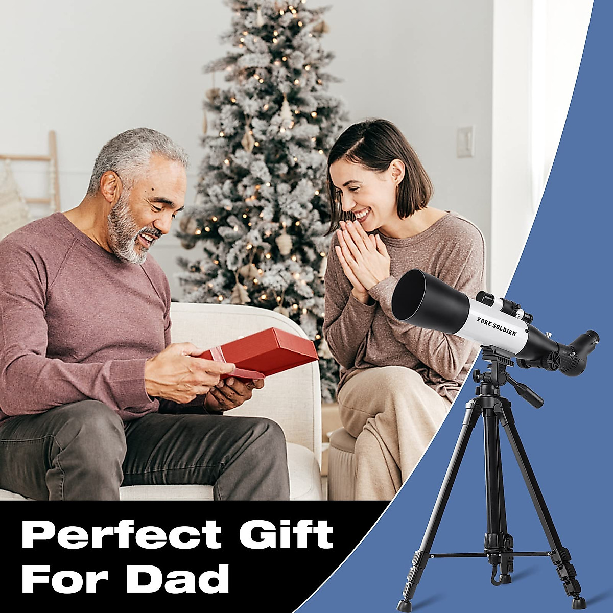 FREE SOLDIER Telescope for Adults Astronomy - 70mm Aperture 500mm Focus Length Astronomical Refractor Telescope for Beginners with 3 Plossl Eyepieces Phone Adapter and Carry Bag