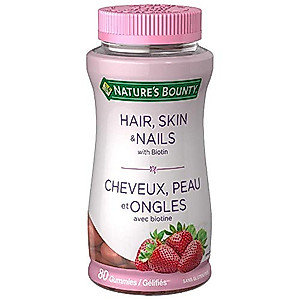 Nature's Bounty Hair, Skin, Nails Gummies with Biotin, 80 Gummies