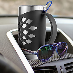 TRINENOX Silicone Sleeve Holder Grip for 20 oz Tumblers, Rambler Handler for 20 oz Tumbler Vacuum Insulated Coffee Mugs Silicone Grip Protective Sleeve Cover With Handle-Black