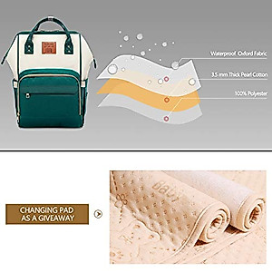 BALCONY & FALCON Multi-Functional Diaper Bag Backpack with Changing Pad Waterproof Nappy Bag