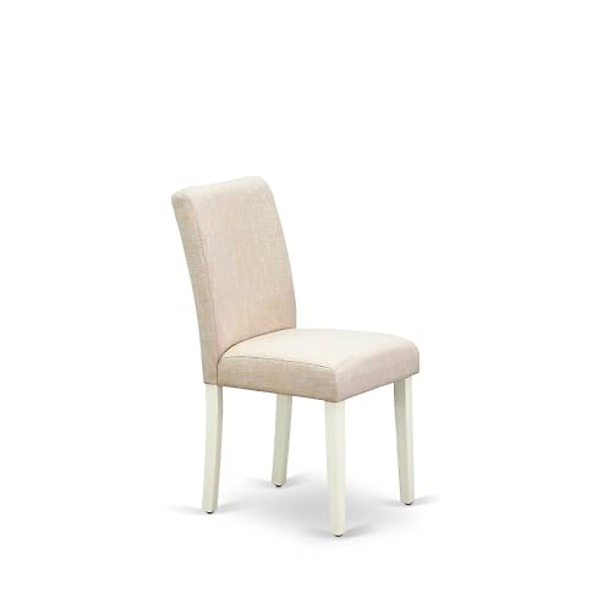 East West Furniture ABP2T02 Parson Dining Room Light Beige Linen Fabric Upholstered Chairs, Set of 2