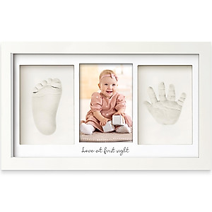 Baby Hand and Footprint Kit - Personalized Baby Gifts, Baby Footprint Kit, Newborn Keepsake Baby Handprint Kit, Baby Nursery Decor, New Baby Gift Sets, Baby Shower Gifts for Girls, Boys (Alpine White)
