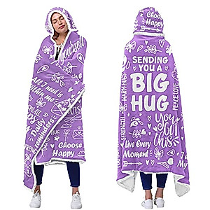 Inspirational Gifts for Women - Spring Summer Soft Blanket Hoodie - Mother 's Day Gifts for Friends Mom Sister Coworker Female Women Her Wife - Birthday Gifts for Women - Big Hug Fleece Hooded Blanket