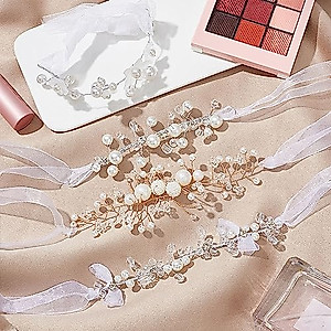 WEBEEDY 4 Pcs Wrist Corsage Wedding Bridal Bridesmaid Hand Flower Wristlet Bracelet for Wedding Decorations Prom