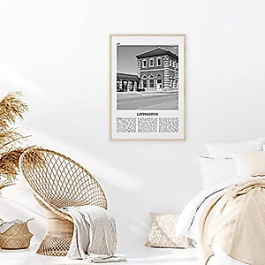 Livingston Print Black and White, Livingston Wall Art, Livingston Poster, Livingston Photo, Livingston Décor, Livingston Map, Montana, USA