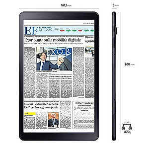 Samsung T590 Galaxy Tab A 10.5" Wi-Fi Black 32GB (International Model) 3GB RAM Touchscreen Tablet (Renewed)