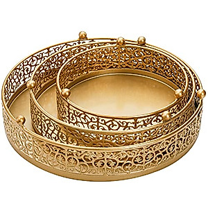 Hedume 3 Pack Cake Stands, Metal Cake Stands, Dessert Display Cupcake Stands, Cupcake Pastry Candy Display Plate for Wedding, Event, Birthday Party