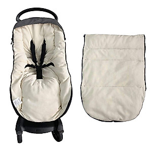 Waterproof Winter Stroller Footmuff,Universal Bunting Bag Compatible with All Strollers,Filled with 3D Cotton Toddler Stroller Winter Cover M6-4T,Beige