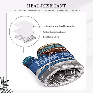 Boulda Mom Oven Mitts Gift for Mom Oven Mitts Heat Resistant Oven Gloves Cotton Lining Waterproof Pot Holders for Cooking Baking Kitchen