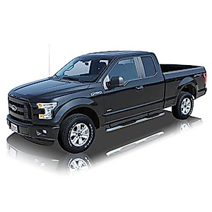 Raptor Series Nerf Bars Side Steps 4in Oval Stainless Steel Curved for 07-21 Tundra CrewMax