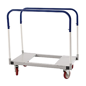 Panel Cart, 1500 Lbs Handling Service Rectangular Low Noise with 5 inch Casters Double Bearing Shaft Professional Cart W/Steel Frame Detachable Have Brakes Handling Wall Panel, Home, Warehouse
