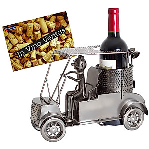 BRUBAKER Wine Bottle Holder Statue Golfer in A Golf Cart Sculptures and Figurines Decor & Vintage Wine Racks and Stands Gifts Decoration
