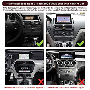 Road Top Android 12 Car Stereo 10.25" 8GB+128GB Car Touch Screen for Mercedes Benz C Class W204 2008 to 2010 Year with NTG4.0, Support Wireless Carplay, Global Weather, OTA Upgrade, Voice Control