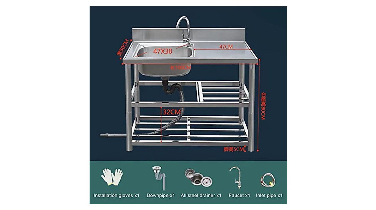 Stainless Steel Utility Sink - Compact & Durable Workstation for Indoor ...