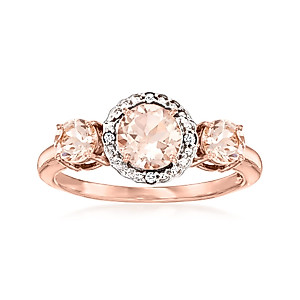 Ross-Simons 1.25 ct. t.w. Morganite Ring With Diamond Accents in 14kt 2-Tone Gold. Size 8