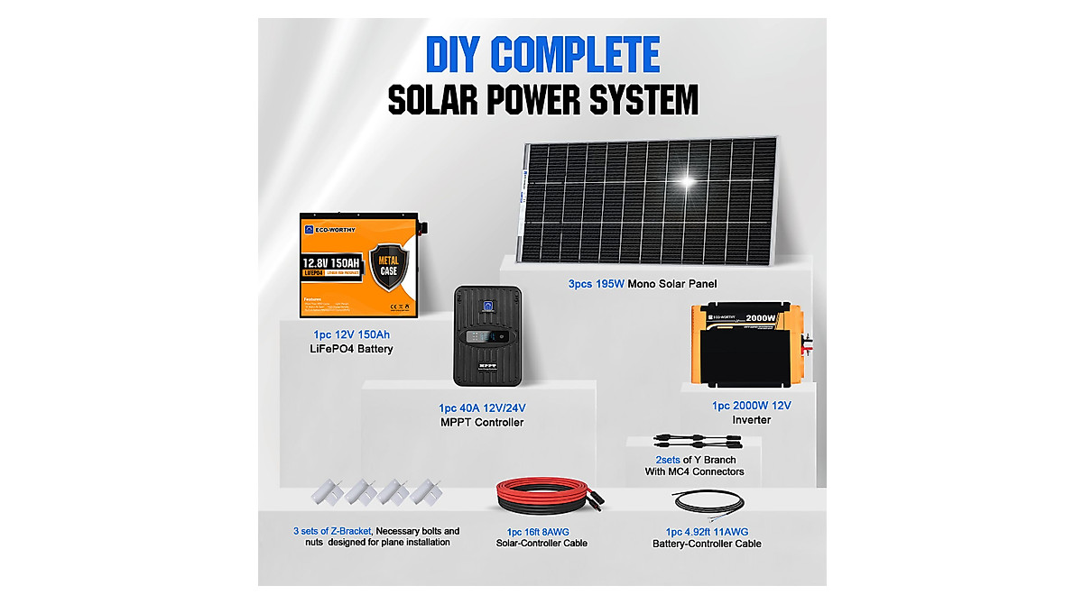 ECO-WORTHY 600W Off Grid Solar Panel Kit for RV