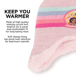 Disney Girls' Toddler Winter Mittens 2-4 Or Princess Hat and Kids Gloves Set for Ages 4-7, Pink with Fleece
