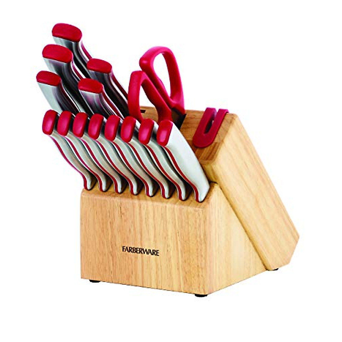 Farberware 5203702 Edgekeeper Knife Set, One Size, Red