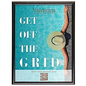 Displays2go 18 x 24 Snap-Open Poster Frame with Hinged Door, Front Loading, Thin 25mm Profile – Black (QCDSCN24BK)