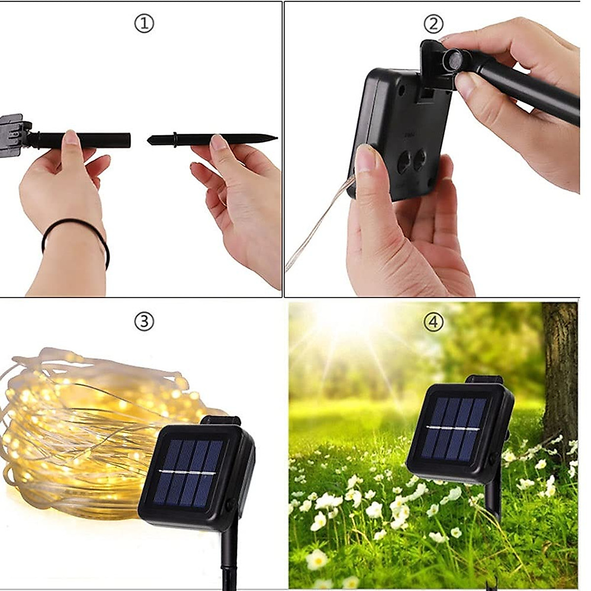 Solar Light String, Solar Copper Wire Light String 33 Feet 100 Led Small Lights, 8 Switching Modes, Starry Sky Outdoor Waterproof, Suitable for Home, Garden, Terrace, Wedding and Party