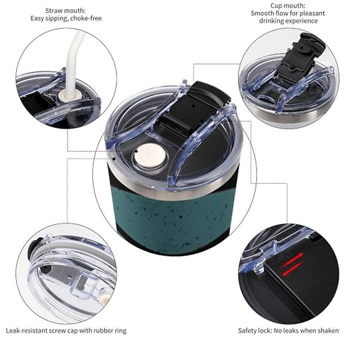 Retro Bigfoot Silhouette (1) 40 Oz Tumbler with Handle And Straw Lid,Insulated Reusable Stainless Steel Travel Glass Mug 40 Ounces