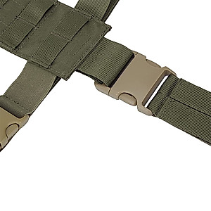 EXCELLENT ELITE SPANKER Tactical Drop Leg Holster Adjustable Drop Leg Platform Molle Module Universal Bag for Left/Right Leg(Ranger Green)