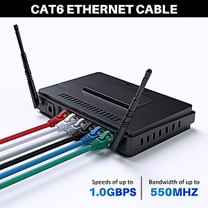 Cat 6 Ethernet Cable 100 FT, Long High Speed Cat6 Internet Cable, White Snagless Patch Cord, Flexible, Network, LAN, PoE, Standard RJ45 Connector for PC, Server, Router, Modem, TV, PS5 - with 15 Ties