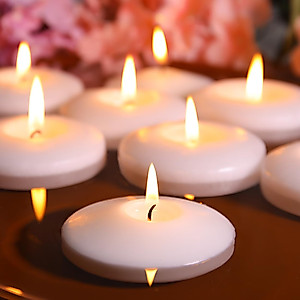 Capaniel 3 inch White Floating Candles, 48 Packs Unscented Floating Candles for Centerpieces-10 Hours Burn Time-3” Floating Tealight Candles for Cylinder Vases, Pool, Wedding, Party, Valentine's Day