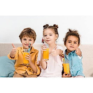 GUTTE 24PCS Superhero Party Straws For Kids Reusable Straws Party Supplies