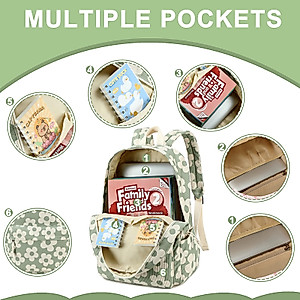 Bluboon School Backpack Teens Girls Boys Kids School Book Bags with Lunch Box Pencil Bag (White)