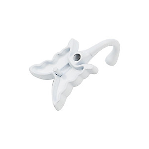 Mewutal 6PCS Butterfly Shaped Wall Hooks White Wall Mounted Coat Hangers Zinc Alloy Towel Hooks for Tie Bag Clothes Scarf, with Screws (Length: 55mm/2.17", Width: 1.38")