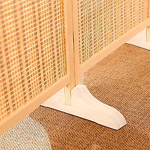 CALIDAKA 2pcs Wooden Room Divider Stand Folding Privacy Screen Holder,Thickened Room Divider Bracket Room Panel Bracket Screen Panel Feet for Home Hotel(Light Brown,Size:11.81 x 2.83 x 1.38inch)