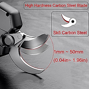 Electric Cordless Pruning Shears Professional Cordless Electric Pruning Battery Powered Pruner Branch Cutter 50mm/2in Cordless Pruning Shears With Extension Rod For Gardens, Parks, Farms, Etc. (Color