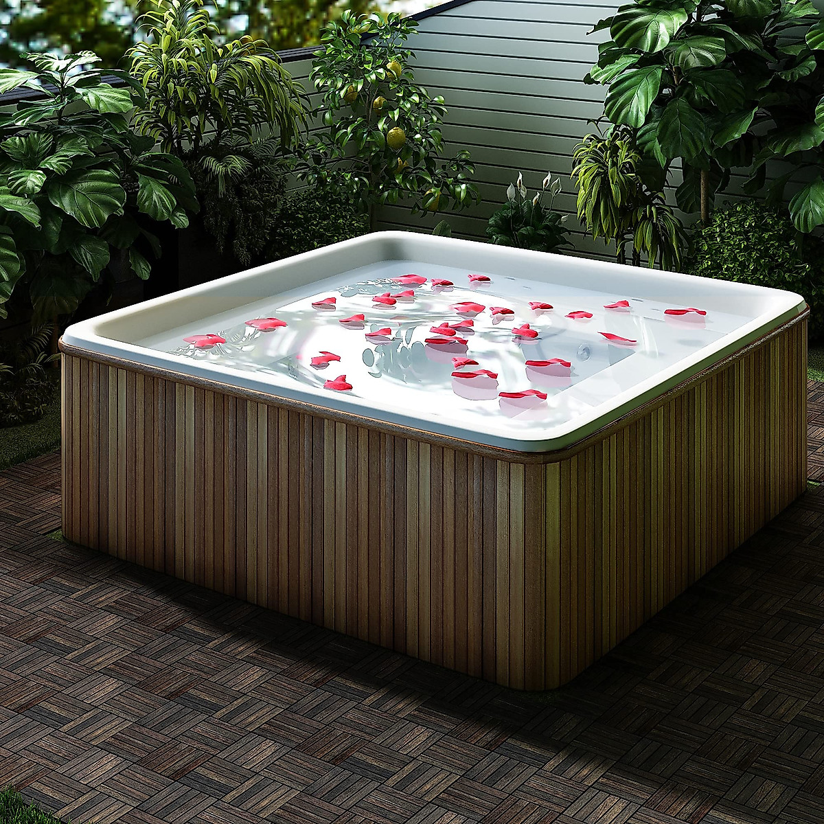 Interbuild Acacia Hardwood Interlocking Patio Deck Tiles, 12" × 12" (Pack of 10), Easy to Install Floor Tile for Both Indoor & Outdoor Use - Espresso