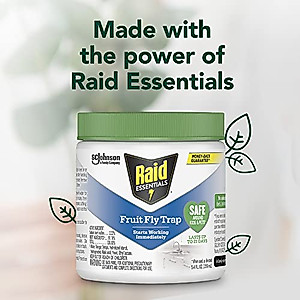 Raid Essentials Fruit Fly Trap for Indoors, Made with Essential Oils, Child and Pet Safe, 5.4 oz
