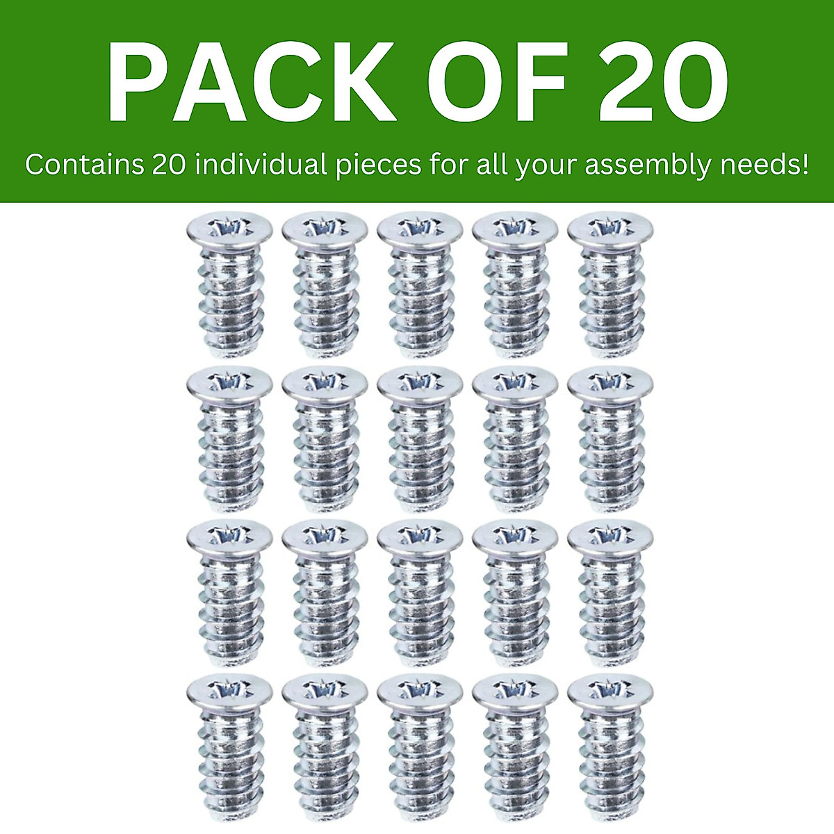 Spare Hardware Parts Drawer, Bookcase, Desk, Shelf Screws (Replacement for IKEA Part #100349) (Pack of 20)