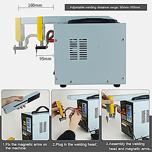 ALSUP 738AL Cordless Spot Welding Machine Battery Welding Machine Battery Pulse Spot Welding Machine with Adjustable Welding Head for 18650 14500 Lithium Battery Pack Buildings