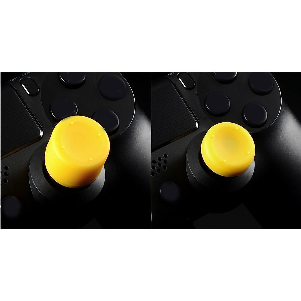 Ambertown Pack of 8 pcs Analog Controller Gamepad Raised Antislip Thumb Stick Grips Thumbsticks Joystick Cap Cover for PS5, PS4, PS3, Switch Pro, Xbox one, Xbox 360, Wii U, PS2 Controller (Yellow)