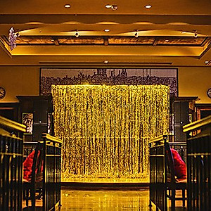 3 Pack Foil Curtains Metallic Foil Fringe Curtain for Birthday Party Photo Backdrop Wedding Event Decor (Gold)