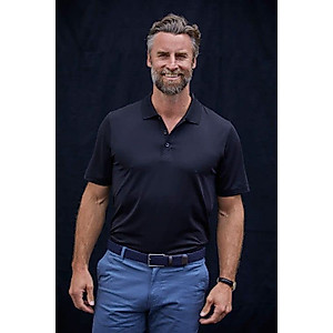 Cutter & Buck Forge Stretch Mens Big & Tall Polo, Black, XLT