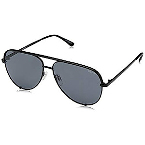 Quay - Sunglasses for Men & Women, Polarized Aviator Lenses with UV Protection, Oversized Sunglasses (High Key Extra Large, Black)