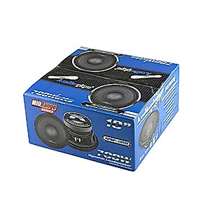 Audiopipe APSP-1050 10 Inch 700 Watt MAX, 350 Watts RMS, and 8 Ohm Dynamic Mid Range Car Audio Loudspeaker with 2.5 Inch Kapton Voice Coil, Black