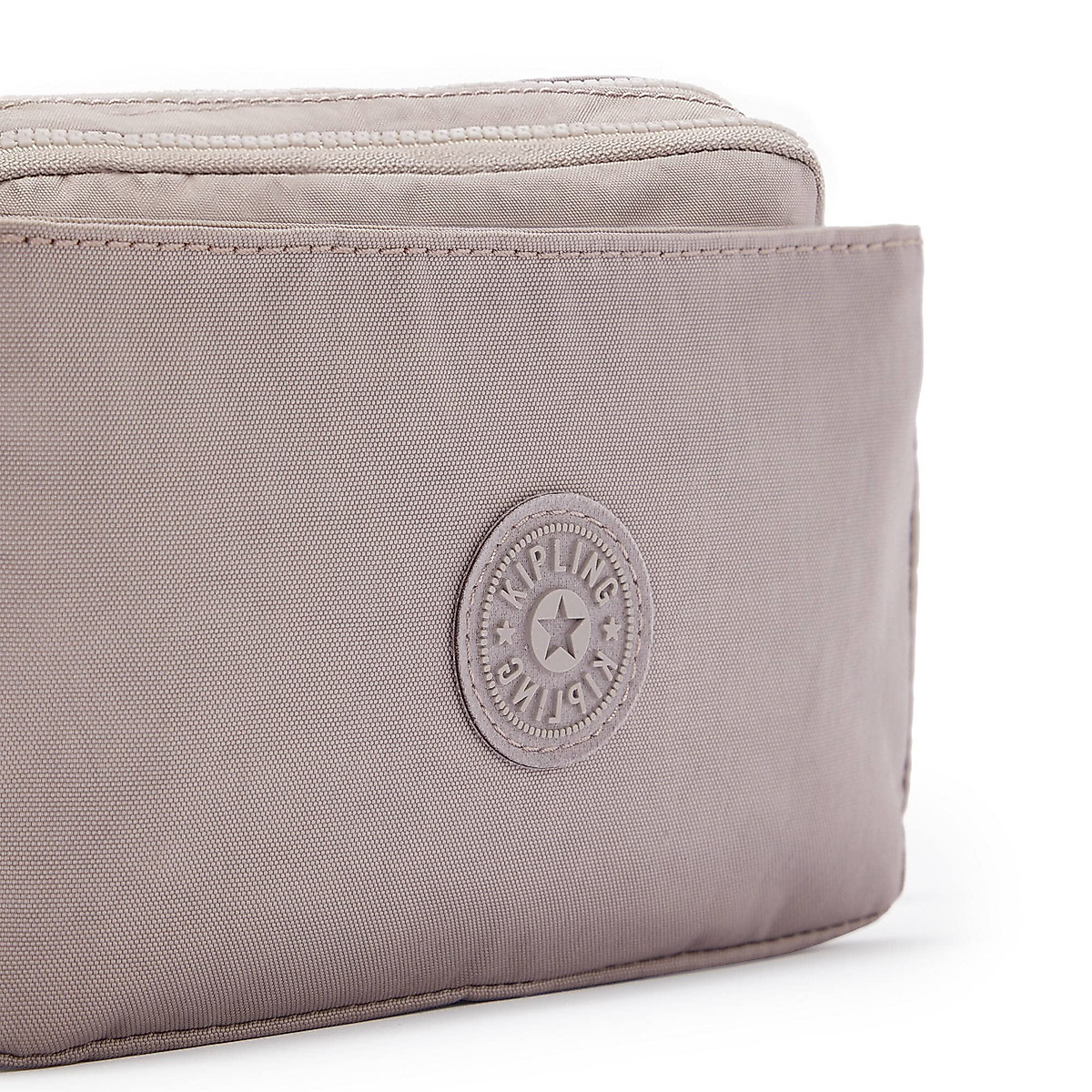 Kipling Womens Abanu Multi Bag, Lightweight, Adjustable Nylon Waist Pack With Multi-compartment Zip Pockets Covnertible Crossbody Bag, Grey Gris, Small US