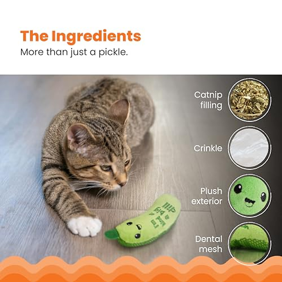 Catstages Crunchy Pickle Kicker Dental Catnip Cat Toy