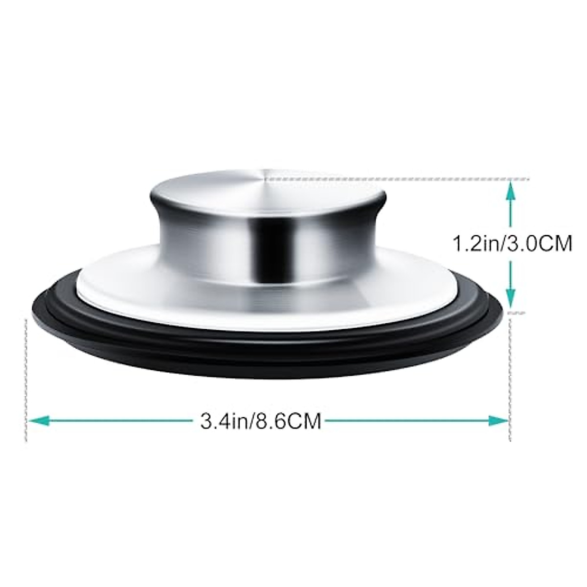 2 PCS Kitchen Sink Drain Strainer and Kitchen Sink Stopper Stainless Steel, Anti-Clogging Garbage Disposal Stopper for Standard 3-1/2 Inch Kitchen Sink Drain