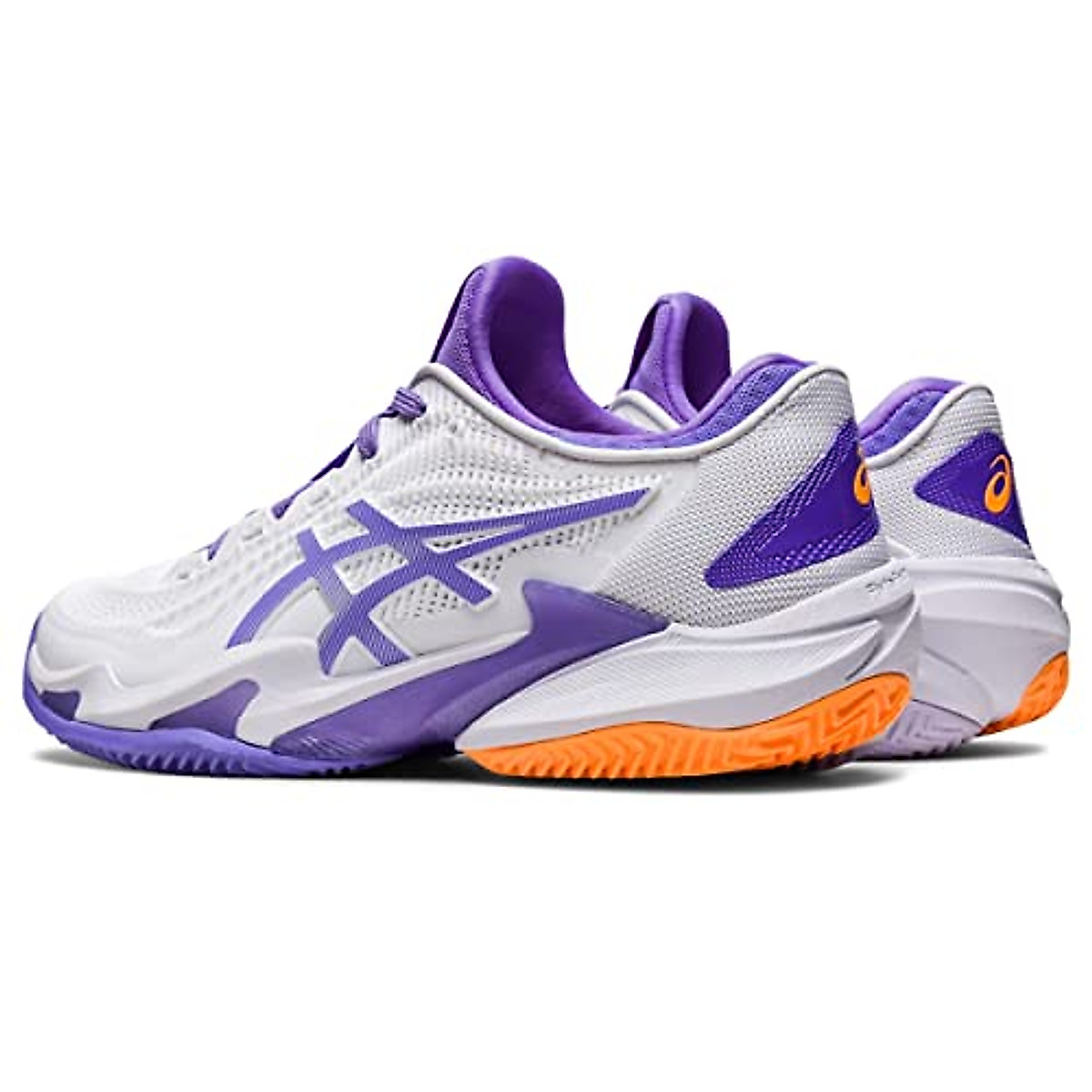 ASICS Women's Court FlyteFoam 3 Clay Tennis Shoes, 7.5, White/Amethyst