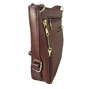 CCWBAGS Genuine Leather Satchel/Cross Body Concealed Carry Purse, Brown