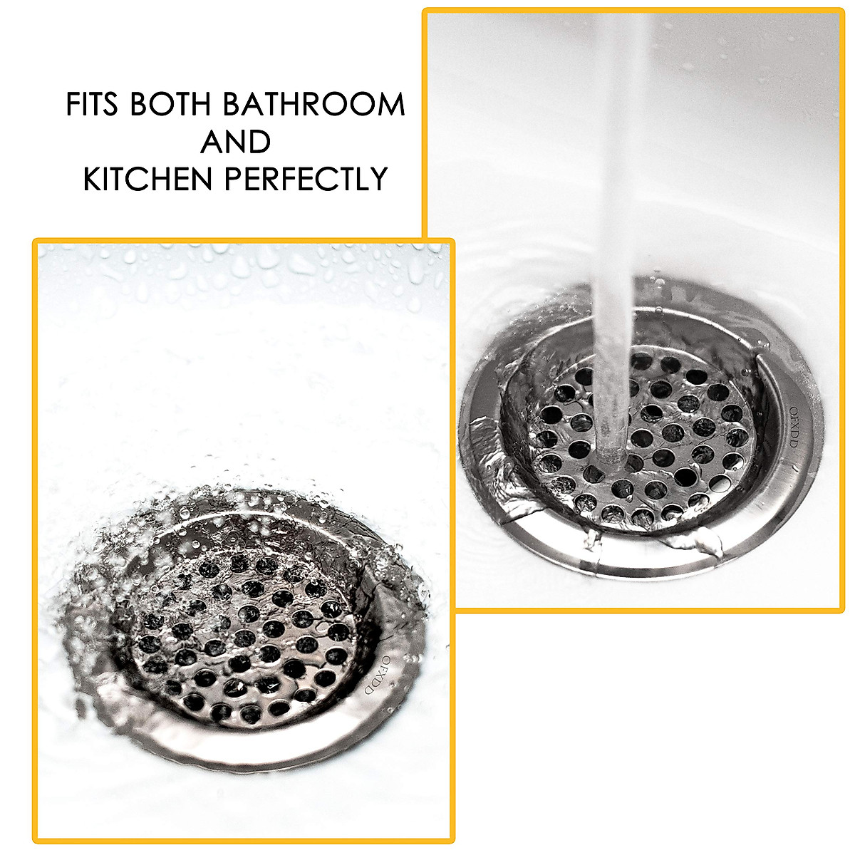 Kitchen and bathroom sink strainer stainless steel, Bathub drain cover, Sink drain protector, Bathroom sink drain strainer (Pack of 2)